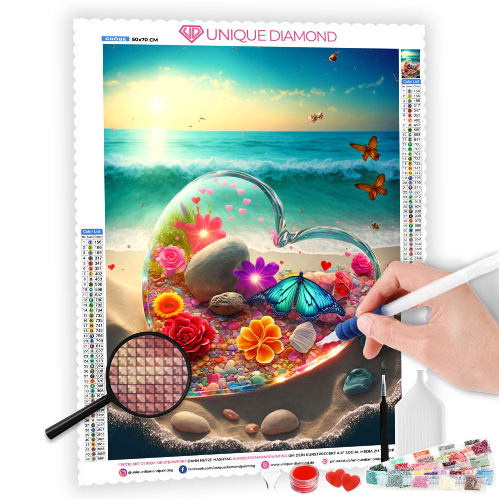 5D Diamond Painting AB Steine Magic Heart | Unique-Diamond