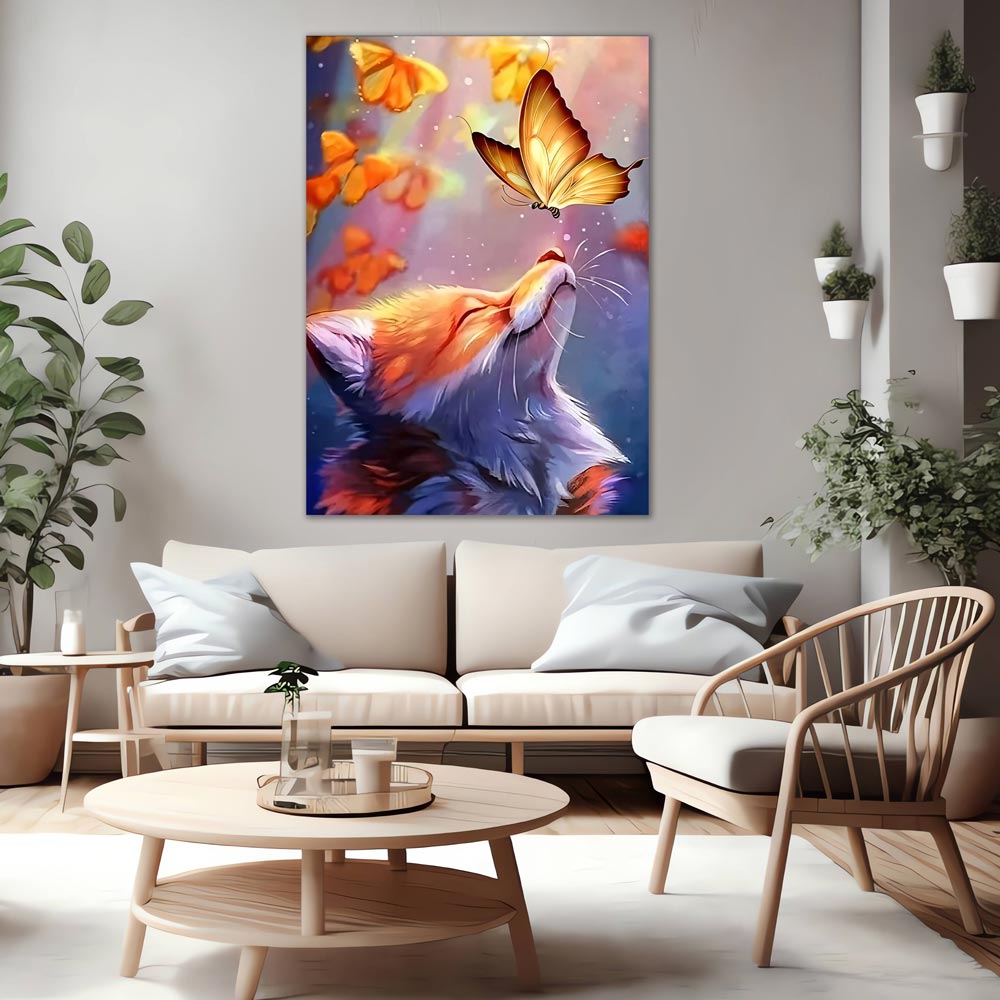 5D Diamond Painting Fuchs mit Schmetterling | Unique-Diamond