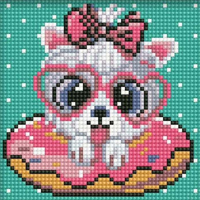 5D Diamond Painting Hund mit Brille und Bilderrahmen | Unique-Diamond